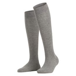 Kniestr&uuml;mpfe Falke "Family", Damen, Gr. 35-38, grau (graumix), Baumwollmischung, unifarben, normal, Socken Kniestr&uuml;mpfe, Rippenb&uuml;ndchen, glatt, atmungsaktiv
