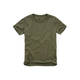 Kurzarmshirt Brandit "Brandit Unisex Kids T-Shirt", M&auml;dchen, Gr. 122/128, gr&uuml;n (olive), 100% Baumwolle, gemustert, normal, Rundhals, Shirts