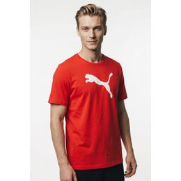 Fu&szlig;balltrikot Puma "TEAMRISE LOGO JERSEY COTTON", Herren, Gr. L, rot (Puma rot, Puma wei&szlig;), Jersey, Obermaterial: 100% Baumwolle, unifarben, regular fit normal, Rundhals, Trikots Fu&szlig;balltrikot, f&uuml;r Fu&szlig;ball, Kurzarm, sportlicher Stil, aus Baumwolle