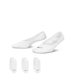 Funktionssocken Nike "3PPK WOMEN'S LIGHTWEIGHT FOOTIE", Damen, Gr. M (38/41), wei&szlig; (wei&szlig;, schwarz), Obermaterial: 70% Baumwolle, 27% Nylon, 3% Elasthan, Socken, f&uuml;r sportliche Aktivit&auml;ten und Fitness, mit Mesh-Eins&auml;tzen