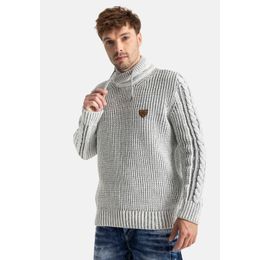 Cipo & Baxx Kapuzenpullover CIPO & BAXX, Herren, Gr. M, grau, Strick, Obermaterial: 100% Polyacryl, regular fit, Pullover Kapuzenpullover