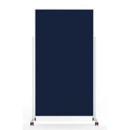 MAGNETOPLAN mobile Moderationstafel VarioPin White, Hoch-/Querformat, 2-seitig nutzbar, B 1000 x H 1800 mm, Filz/Aluminium, blau/wei&szlig;