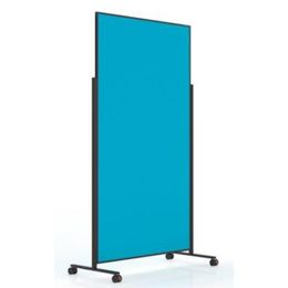 MAGNETOPLAN mobile Moderationstafel VarioPin Black, Hoch-/Querformat, 2-seitig nutzbar, B 1000 x H 1800 mm, Filz/Aluminium, t&uuml;rkis/schwarz