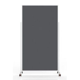 MAGNETOPLAN mobile Moderationstafel VarioPin White, Hoch-/Querformat, 2-seitig nutzbar, B 1000 x H 1800 mm, Filz/Aluminium, grau/wei&szlig;