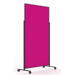 MAGNETOPLAN mobile Moderationstafel VarioPin Black, Hoch-/Querformat, 2-seitig nutzbar, B 1000 x H 1800 mm, Filz/Aluminium, pink/schwarz