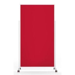 MAGNETOPLAN mobile Moderationstafel VarioPin White, Hoch-/Querformat, 2-seitig nutzbar, B 1000 x H 1800 mm, Filz/Aluminium, rot/wei&szlig;
