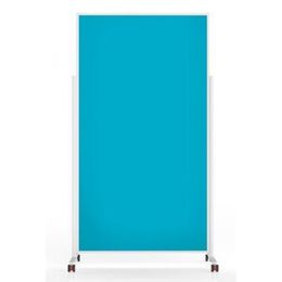 MAGNETOPLAN mobile Moderationstafel VarioPin White, Hoch-/Querformat, 2-seitig nutzbar, B 1000 x H 1800 mm, Filz/Aluminium, t&uuml;rkis/wei&szlig;