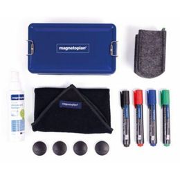 MAGNETOPLAN Whiteboard Premium Kit in Metallbox, 4 Marker PRO+, Reiniger 125 ml, rPET Tuch, Magnete, magnetoTray SMALL