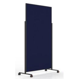 MAGNETOPLAN mobile Moderationstafel VarioPin Black, Hoch-/Querformat, 2-seitig nutzbar, B 1000 x H 1800 mm, Filz/Aluminium, blau/schwarz