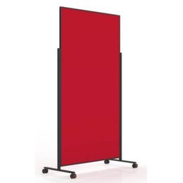 MAGNETOPLAN mobile Moderationstafel VarioPin Black, Hoch-/Querformat, 2-seitig nutzbar, B 1000 x H 1800 mm, Filz/Aluminium, rot/schwarz