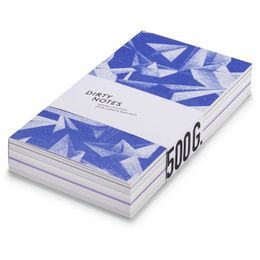 Notizblock Dirty Notes Blau/Wei&szlig;