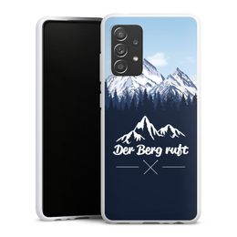 DeinDesign Galaxy A52s 5G Handy Silikon H&uuml;lle Case wei&szlig; Handyh&uuml;lle Wanderlust Sky Mountain Silikon Case