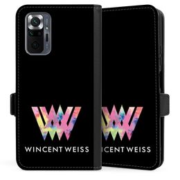 DeinDesign Xiaomi Redmi Note 10 Pro Handy Klapph&uuml;lle Handyh&uuml;lle aus Kunst Leder schwarz Flip Case Official Licensed Product Wincent Weiss Music Sideflip mit 