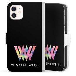 DeinDesign iPhone 12 mini Handy Klapph&uuml;lle Handyh&uuml;lle aus Kunst Leder wei&szlig; Flip Case Official Licensed Product Wincent Weiss Music Sideflip mit Lasche