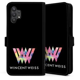 DeinDesign Galaxy A32 5G Handy Klapph&uuml;lle Handyh&uuml;lle aus Kunst Leder schwarz Flip Case Official Licensed Product Wincent Weiss Music Sideflip mit langer Lasche