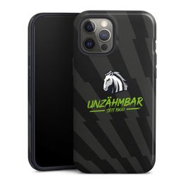 DeinDesign iPhone 12 Pro Max Handy Panzer Handyh&uuml;lle robuste Outdoor H&uuml;lle Schutzh&uuml;lle gl&auml;nzend Horse Borussia M&ouml;nchengladbach Official Licensed Product Tough 