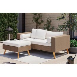 Ambia Garden Gartenset, Beige, Textil, 2-teilig, F&uuml;llung: Polyester, 165.5x64x86 cm, Gartenm&ouml;bel, Gartenm&ouml;bel-Sets