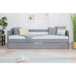 Livetastic Ausziehbett, Hellgrau, Holz, Kiefer, massiv, H&ouml;he ca. 18 cm, 90x200 cm, Bettkasten, f&uuml;r Rollrost geeignet, Kinder- & Jugendzimmer, Kinderm&ouml;bel, Kinderbetten, Ausziehbetten