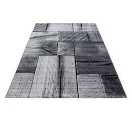 Ayyildiz Webteppich Parma, Schwarz, Textil, Holz, rechteckig, 120x170 cm, Oeko-Tex&reg; Standard 100, f&uuml;r Fu&szlig;bodenheizung geeignet, schmutzabweisend, Hausstauballergiker lichtunempfindlich, antistatisch, pflegeleicht, strapazierf&auml;hig, leicht zusammenrollbar, Teppiche & B&ouml;den, Teppiche, Moderne Teppiche