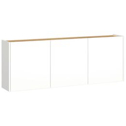 Schuhschrank GW-Libbiano, Wei&szlig;, Eiche, Holzwerkstoff, 6 F&auml;cher, 138x52x25 cm, Made in Germany, h&auml;ngend, Garderobe, Schuhaufbewahrung, Schuhschr&auml;nke