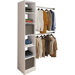 Livetastic Dachschr&auml;genregal VCM Dacho, Wei&szlig;, Metall, Holzwerkstoff, 188x194x40 cm, erweiterbar, Waschk&uuml;che, Mehrzweckschr&auml;nke