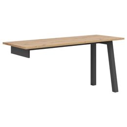 Livetastic Schreibtisch, Graphit, Eiche Artisan, Holzwerkstoff, rechteckig, eckig, A-Form, 150x74x60 cm, Wandmontage, Arbeitszimmer, Schreibtische, B&uuml;rotische