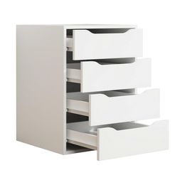 Livetastic Nachtschrank, Wei&szlig;, Holzwerkstoff, 4 Schublade(n) Schubladen, 46x61x42 cm, Schlafzimmer, Nachttische