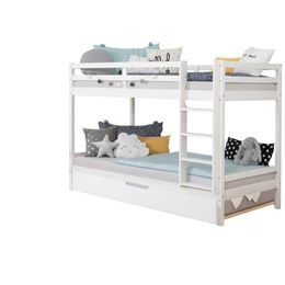 Livetastic Etagenbett, Wei&szlig;, Holz, Kiefer, massiv, H&ouml;he ca. 16-18 cm, 90x200 cm, Bettkasten, f&uuml;r Rollrost geeignet, Kinder- & Jugendzimmer, Kinderm&ouml;bel, Kinderbetten, Etagenbetten
