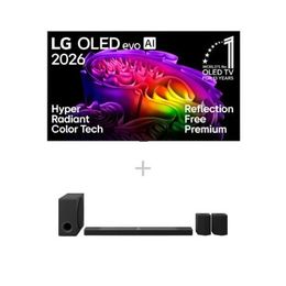 LG 77 &Prime; OLED evo AI G6 4K Smart TV 2026 + 9.1.5Kanal Home Theater Soundbar DS95AR mit SurroundSound und R&uuml;cklautsprechern OLED77G67LW.DS95001