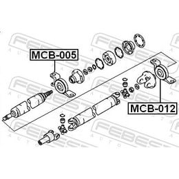 FEBEST Lager, Gelenkwellenmittellager mcb012 Heckeinbau f&uuml;r MITSUBISHI