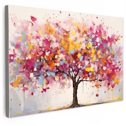 MuchoWow Leinwandbild, Rosa, Textil, Kiefer, Rechteckig, 120x80 cm, FSC 100%, gerahmt, Bilder und Zubeh&ouml;r, Wandbilder, Leinwandbilder