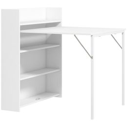 HOMCOM Esstisch, Wei&szlig;, Kunststoff, 3-Sitzer, 3 F&auml;cher, Rechteckig, eckig, 78.5x93x91 cm, Esszimmer, Tische, Esstische