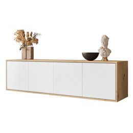 Lookway Tv-Element, Wei&szlig;, Holzwerkstoff, 156x41x38 cm, Wohnzimmer, Wohnzimmer-Sets & Serien, Lowboards, Lowboards stehend