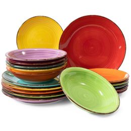 Studio Tavola Geschirrset6, Mehrfarbig, Keramik, 2x2x1 cm, Essen & Trinken, Geschirr, Geschirr-Sets