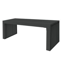Home Deluxe Sitzbank, Schwarz, Holz, 110x42x40 cm, Gartenm&ouml;bel, Gartenb&auml;nke