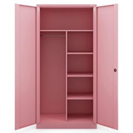 Jan Nowak Mehrzweckschrank, Rosa, Metall, Rechteckig, 90x185x45 cm, Waschk&uuml;che, Mehrzweckschr&auml;nke