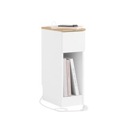 sobuy Nachttisch, Wei&szlig;, Holzwerkstoff, 20x60x35 cm, Schlafzimmer, Nachttische