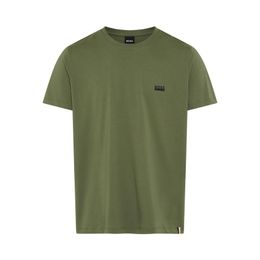 T-Shirt BOSS, Herren, Gr. S, open gr&uuml;n 350, Jersey, Obermaterial: 100% Baumwolle, regular fit normal, Rundhals, abgesteppte Kante, Shirts T-Shirt, Rundhals, Jersey, kleines Logo, regular fit