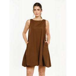 Maxikleid LIBERT&Eacute; ESSENTIEL "Libert&eacute; Essentiel Dress BARBEL", Damen, Gr. XS, Normalgr&ouml;&szlig;en, schwarz braun, Obermaterial: 80% Polyester - PES, 20% Baumwolle, % Elasthan, Kleider Maxikleid