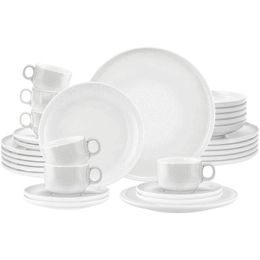 Geschirr-Set Seltmann Weiden "Kombiservice Sento Home 30er Set", wei&szlig; (aura wei&szlig;), 30, Porzellan, Geschirr-Sets, Geschirr-Set, Sp&uuml;lmaschinengeeignet, Mikrowellengeeignet, Ofenfest, Salamandergeeignet, K&uuml;hlschrankgeeignet, Gefrierschrankgeeignet