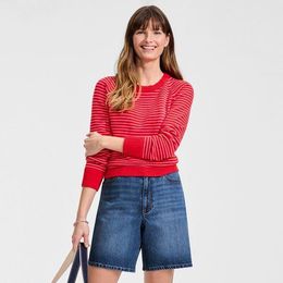 LANDS' END Soft Denim Mid Waist Jeansshorts 18 cm, Damen,  Blau, Baumwoll-Mischung, by Lands' End