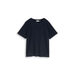 Tom Tailor Damen Plus Size - T-Shirt aus Baumwolle, blau, Uni, Gr. 46
