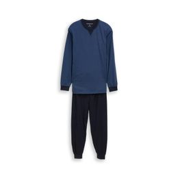 Tom Tailor Herren Pyjama-Set mit Streifenmuster, blau, Gestreift, Gr. 48
