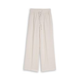 Tom Tailor Damen Loose Fit Hose mit Leinenanteil, beige, Gestreift, Gr. 34/32