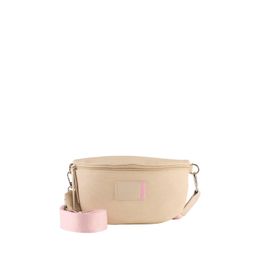 Tom Tailor Denim Damen TTROSIE G&uuml;rteltasche mit Logo-Badge, beige, Uni, Gr. ONESIZE