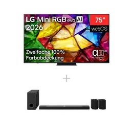 LG 75&Prime; &Prime; Mini RGB evo AI MRGB87B 4K Smart TV 2026 + 9.1.5Kanal Home Theater Soundbar DS95AR mit SurroundSound und R&uuml;cklautsprechern 75MRGB87B9B.DS95001