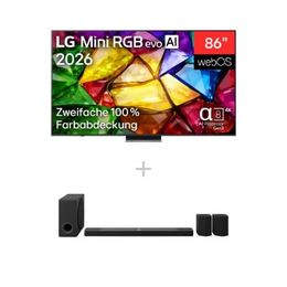 LG 86&Prime; &Prime; Mini RGB evo AI MRGB87B 4K Smart TV 2026 + 9.1.5Kanal Home Theater Soundbar DS95AR mit SurroundSound und R&uuml;cklautsprechern 86MRGB87B9B.DS95001