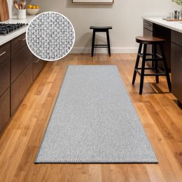 Teppich Sanat "Lora Plus, auch als L&auml;ufer", grau (hellgrau), B:80cm H:5mm L:150cm, Kunstfaser, Teppiche, Teppich, Kurzflor, uni, gekettelt, Wohnzimmer, Kinderzimmer