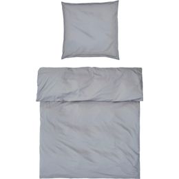 M&ouml;ve Bettw&auml;sche M&Ouml;VE "M&ouml;ve Luxury Bettw&auml;sche Set", grau, B/L: 200cm x 200cm, Satin, B/L: 80cm x 80cm, 2 Stk., Satin, Obermaterial: 100% Baumwolle, Bettw&auml;sche, Bettw&auml;sche, mit elegantem Zierstick