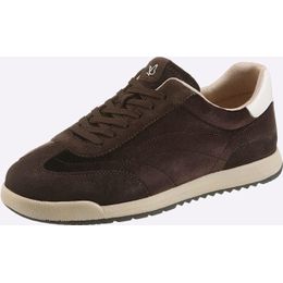 Sneaker Caprice, Damen, Gr. 42, braun (schoko), Glattleder, Textil, Veloursleder, Schuhe Sneaker